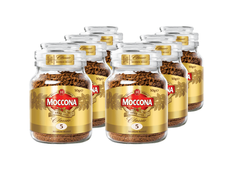 Moccona Classic Medium Roast Freeze-Dried Instant Coffee 6x50g