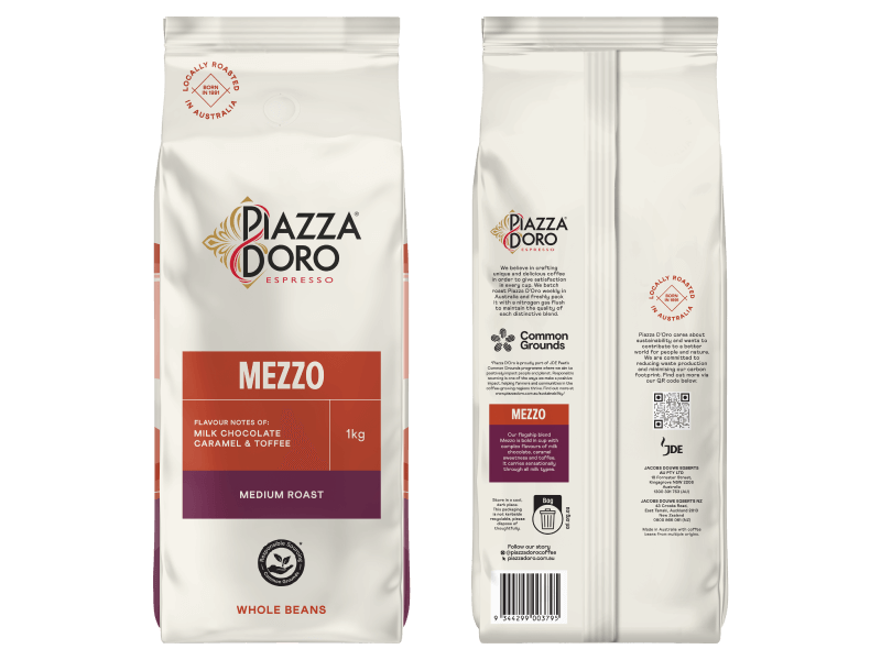 Piazza D'Oro Espresso Beans Mezzo 6x1kg 4055018 | JDE Professional